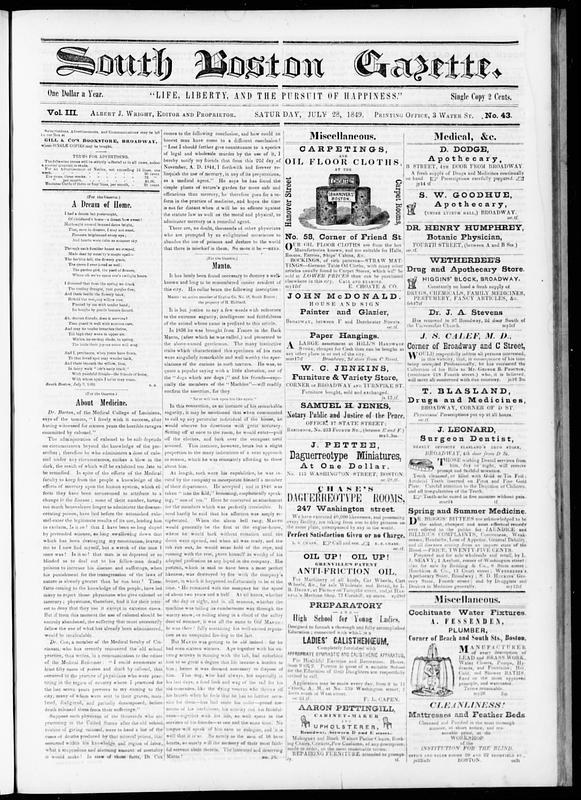 South Boston Gazette, July 28, 1849 - Digital Commonwealth