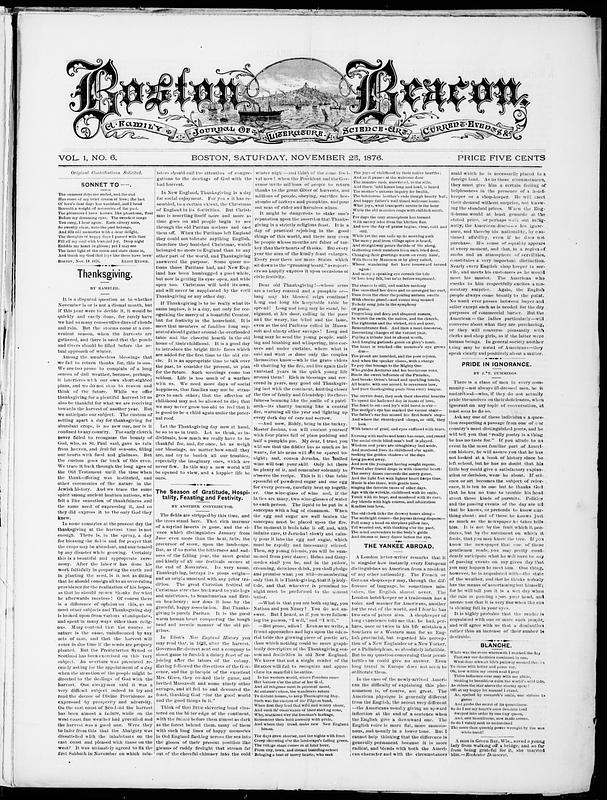 Boston Beacon. November 25, 1876 - Digital Commonwealth
