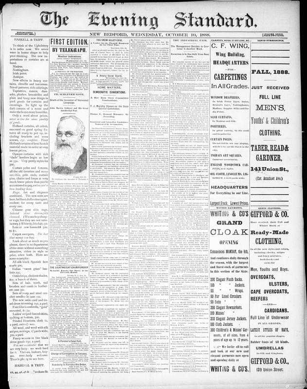Evening Standard. October 10, 1888 - Digital Commonwealth