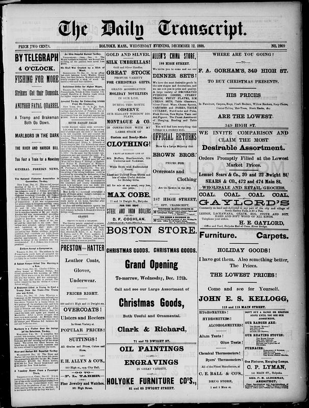 The Daily Transcript. December 12, 1888 - Digital Commonwealth