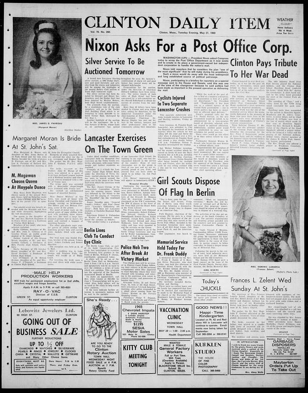 Clinton Daily Item. May 27, 1969 - Digital Commonwealth