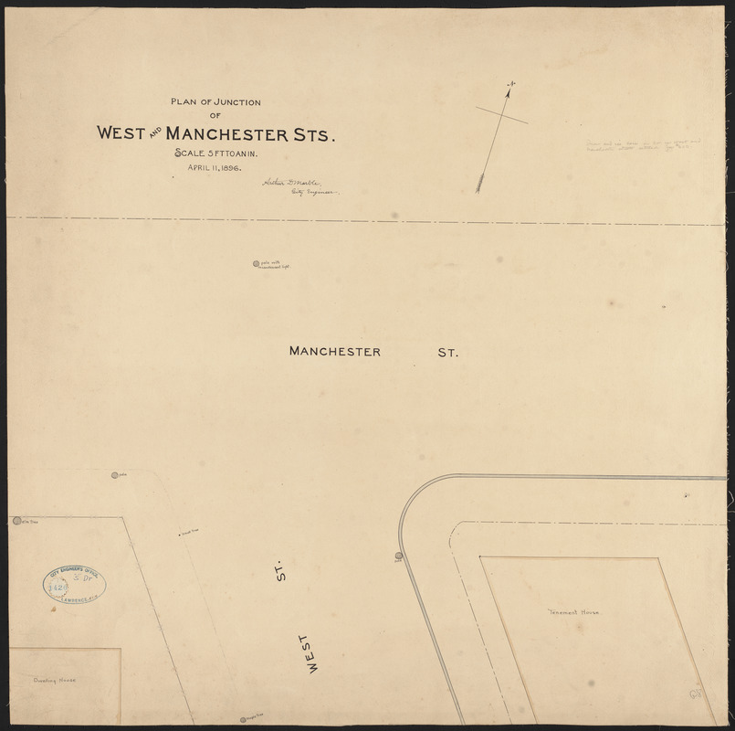 Plan of junction of West and Manchester sts. - Digital Commonwealth