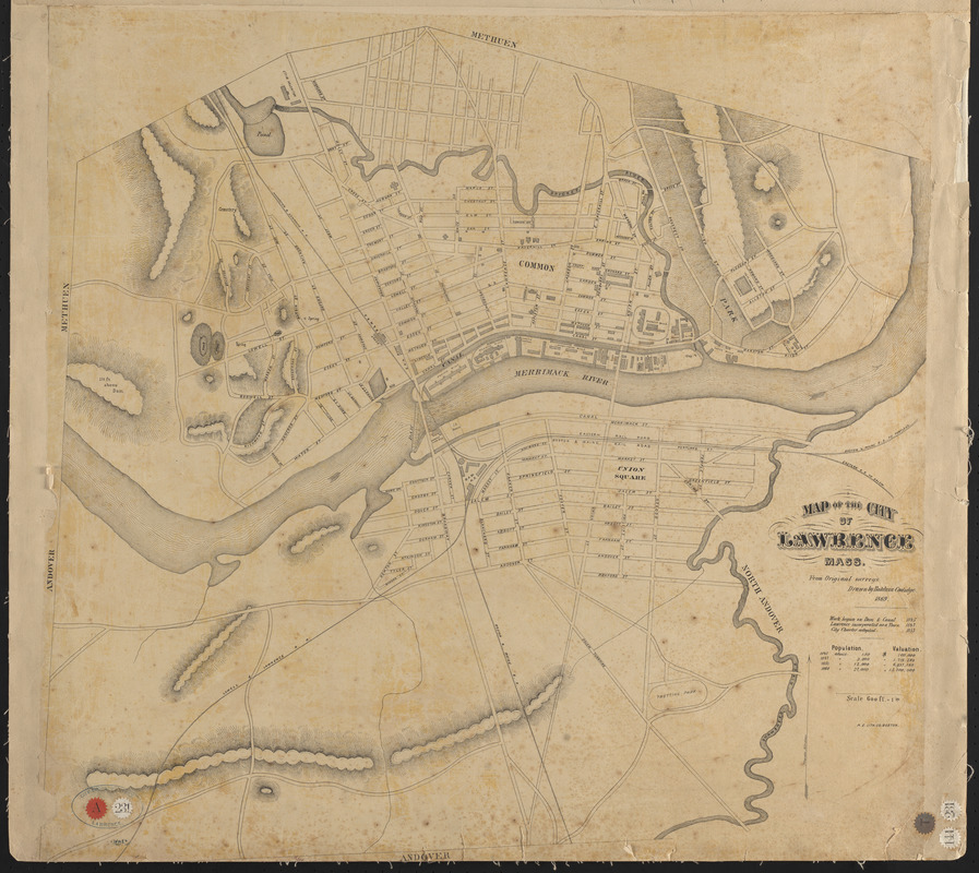 Map of the city of Lawrence, Mass. : From Original Surveys - Digital ...