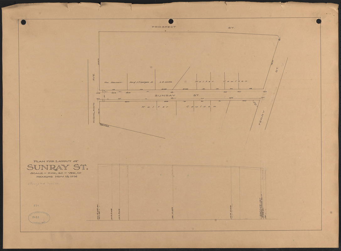 Plan for layout of Sunray St. - Digital Commonwealth