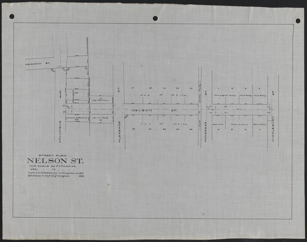 Street plan, Nelson St. - Digital Commonwealth