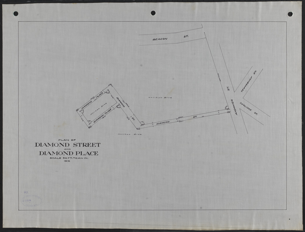 Plan of Diamond Street and Diamond Place - Digital Commonwealth