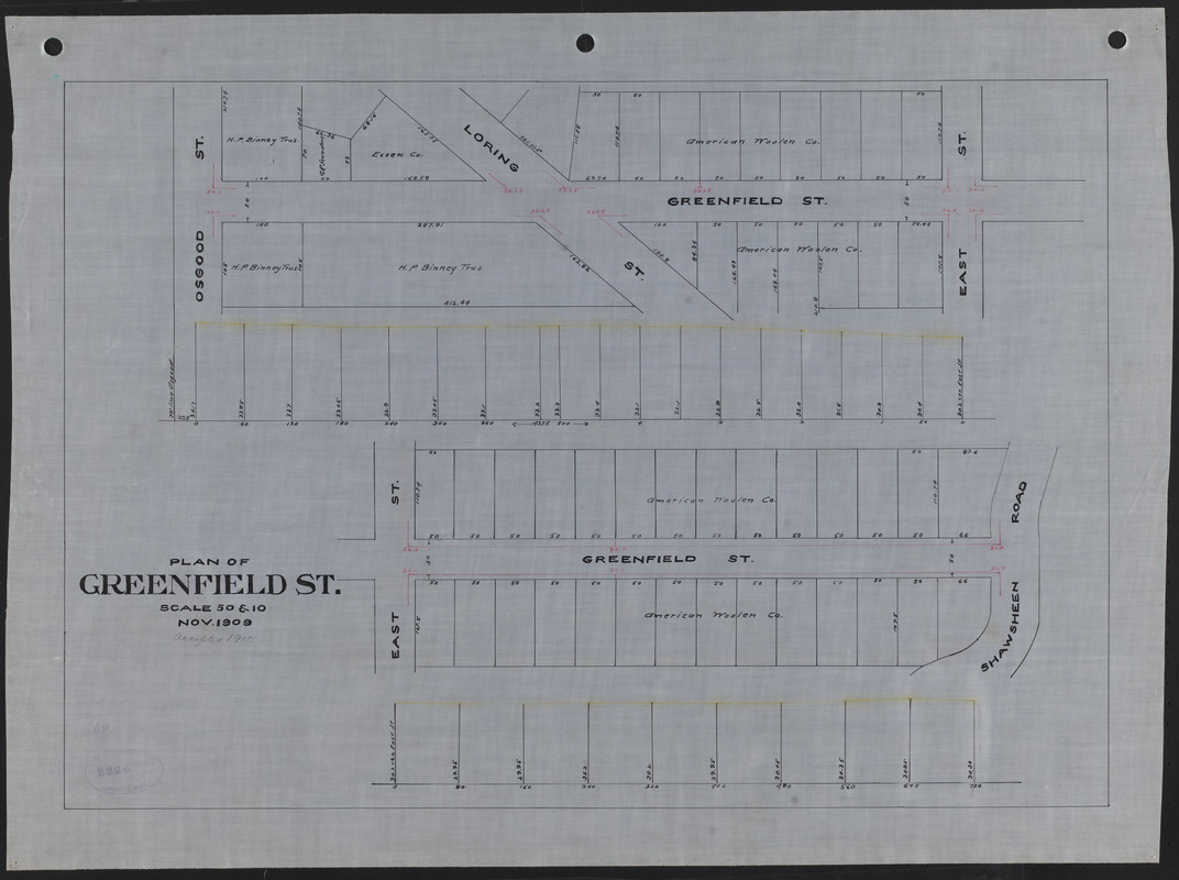 Plan of Greenfield St. - Digital Commonwealth