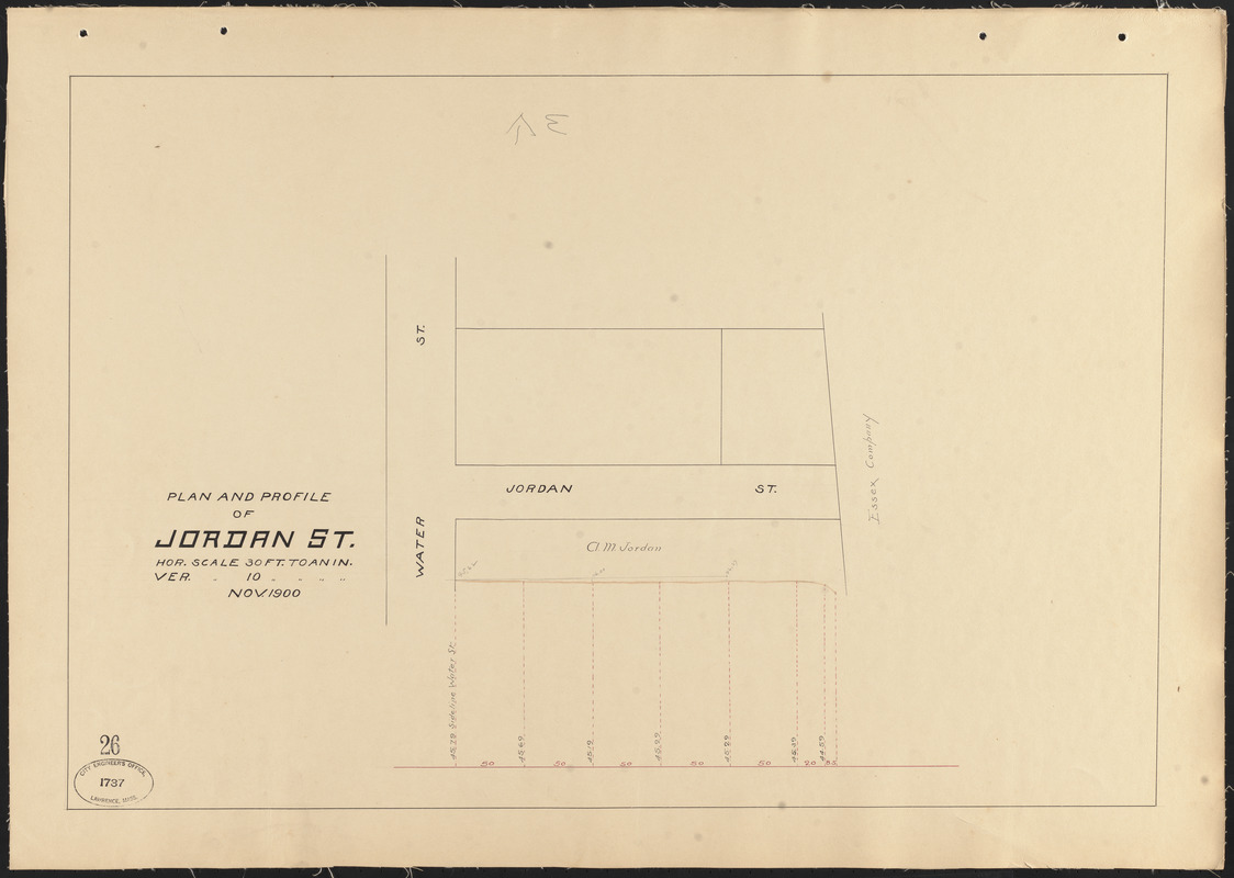 Plan and profile of Jordan St. - Digital Commonwealth