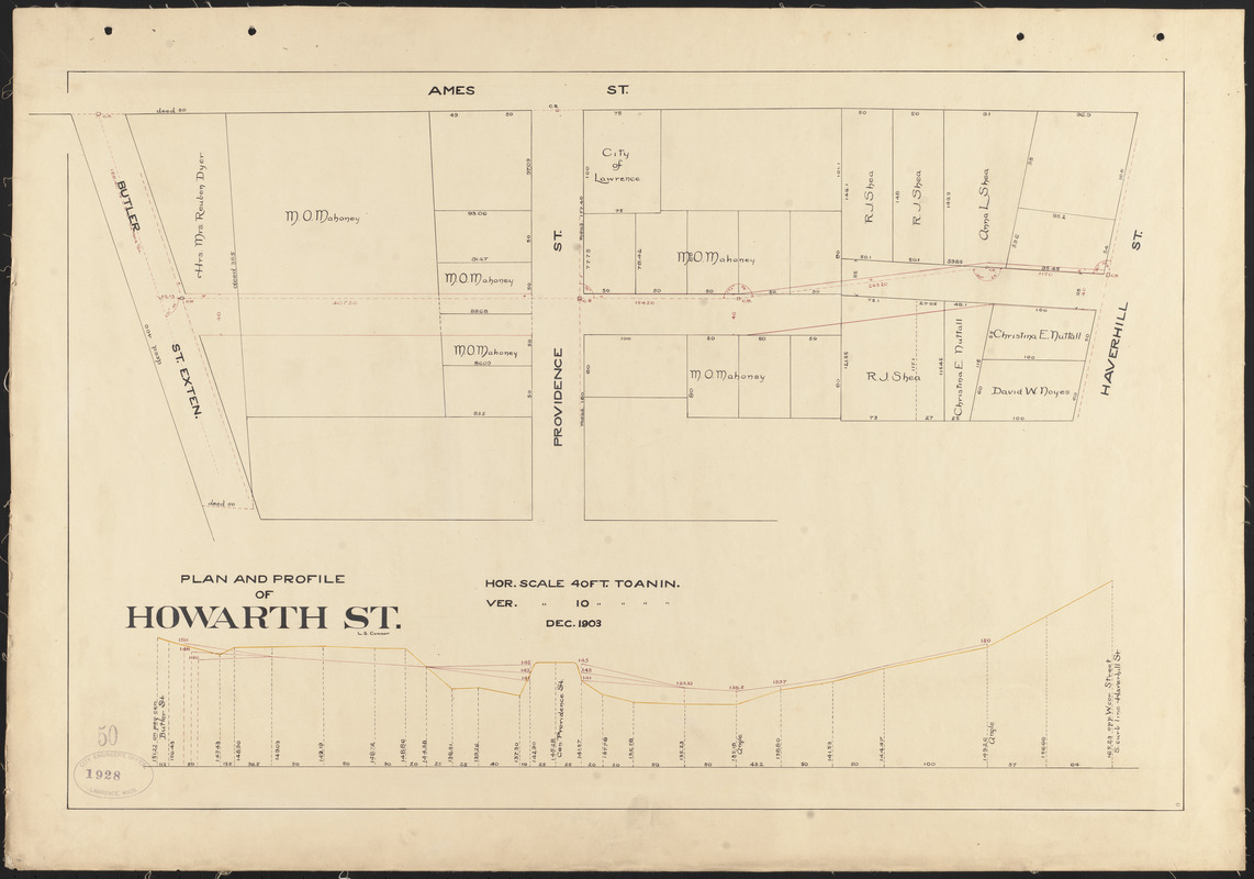 Plan and profile of Howarth St. - Digital Commonwealth