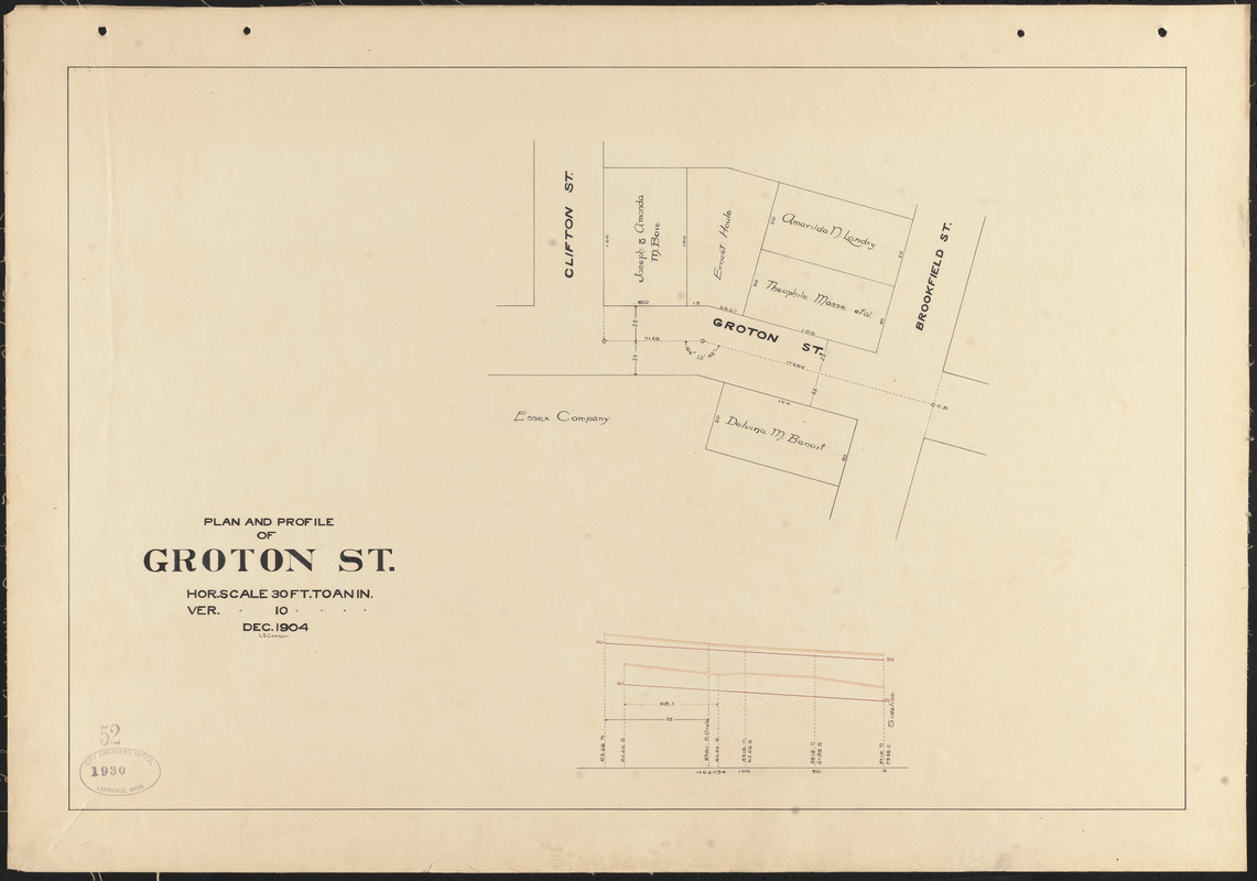 Plan and profile of Groton St. - Digital Commonwealth