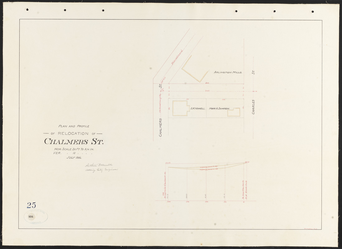 Plan and profile of relocation of Chalmers St. - Digital Commonwealth