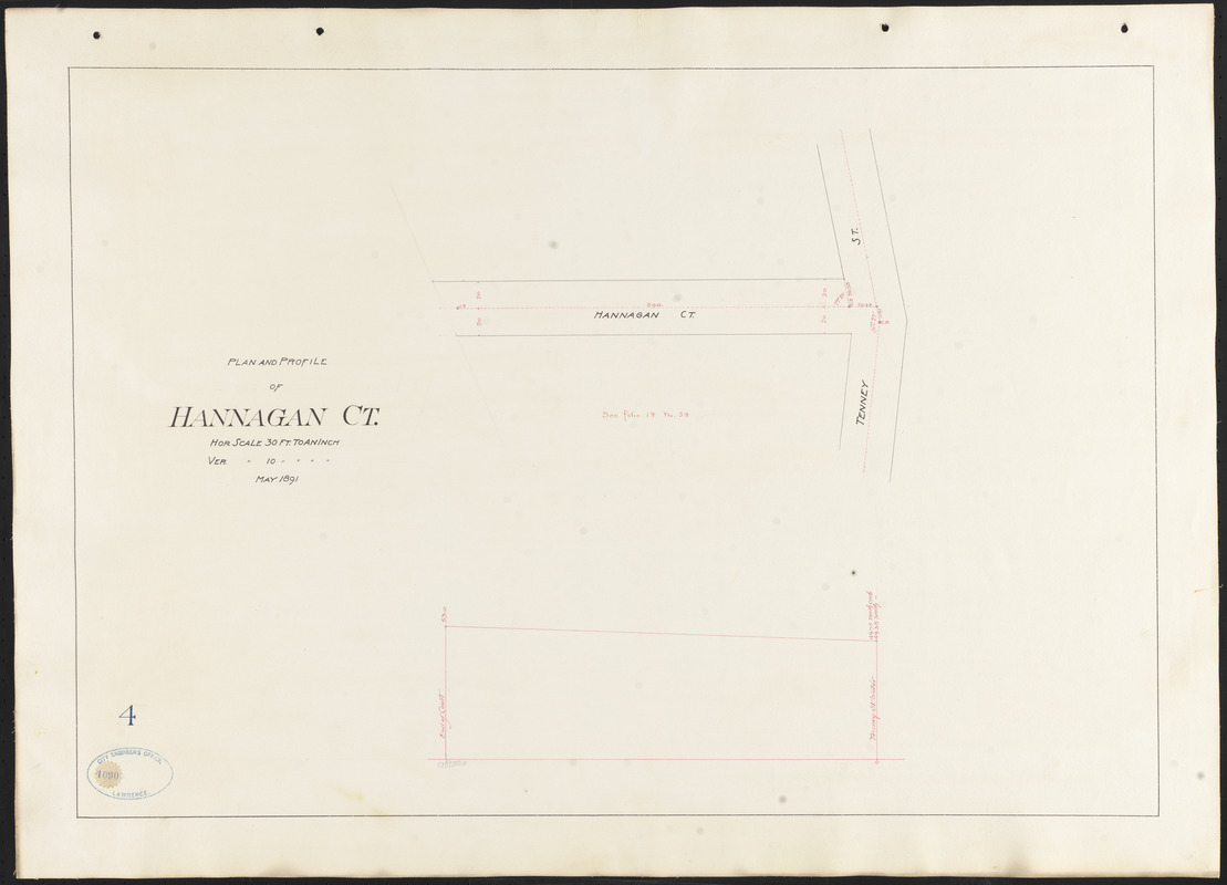 Plan and profile of Hannagan Ct. - Digital Commonwealth