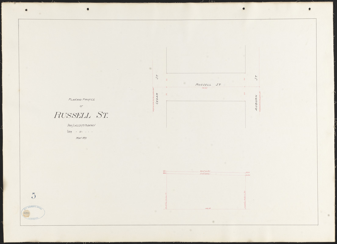 Plan and profile of Russell St. - Digital Commonwealth