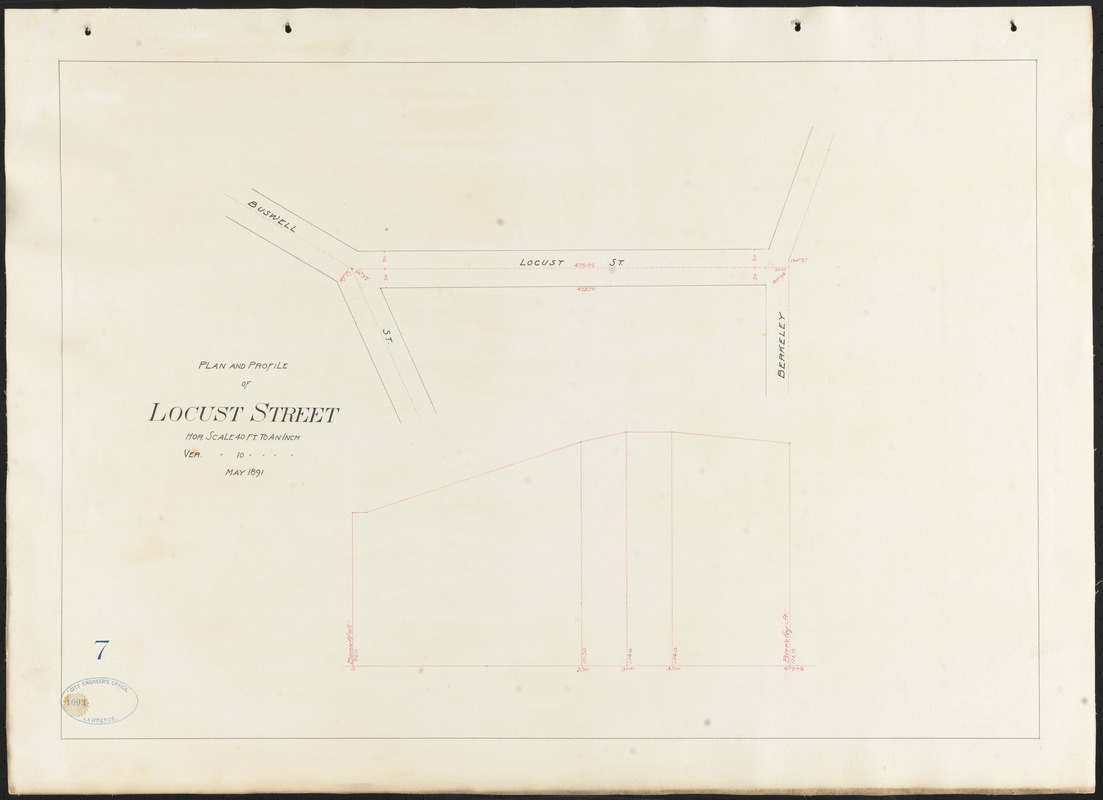 Plan and profile of Locust Street - Digital Commonwealth