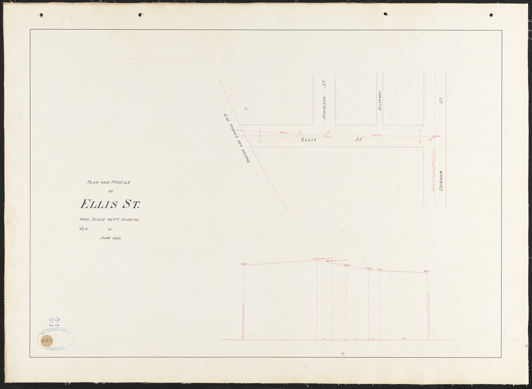 Plan and profile of Ellis St. - Digital Commonwealth