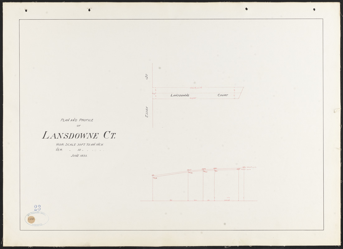 Plan and profile of Lansdowne Ct. - Digital Commonwealth