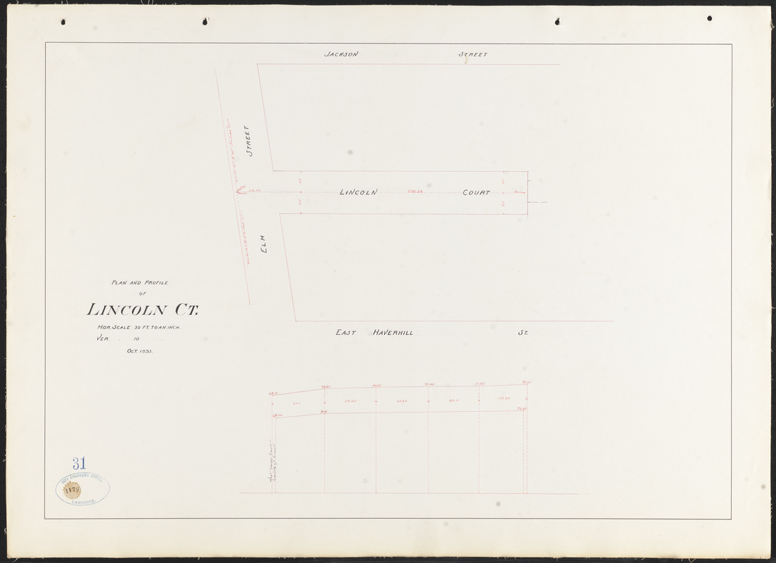 Plan and profile of Lincoln Ct. - Digital Commonwealth