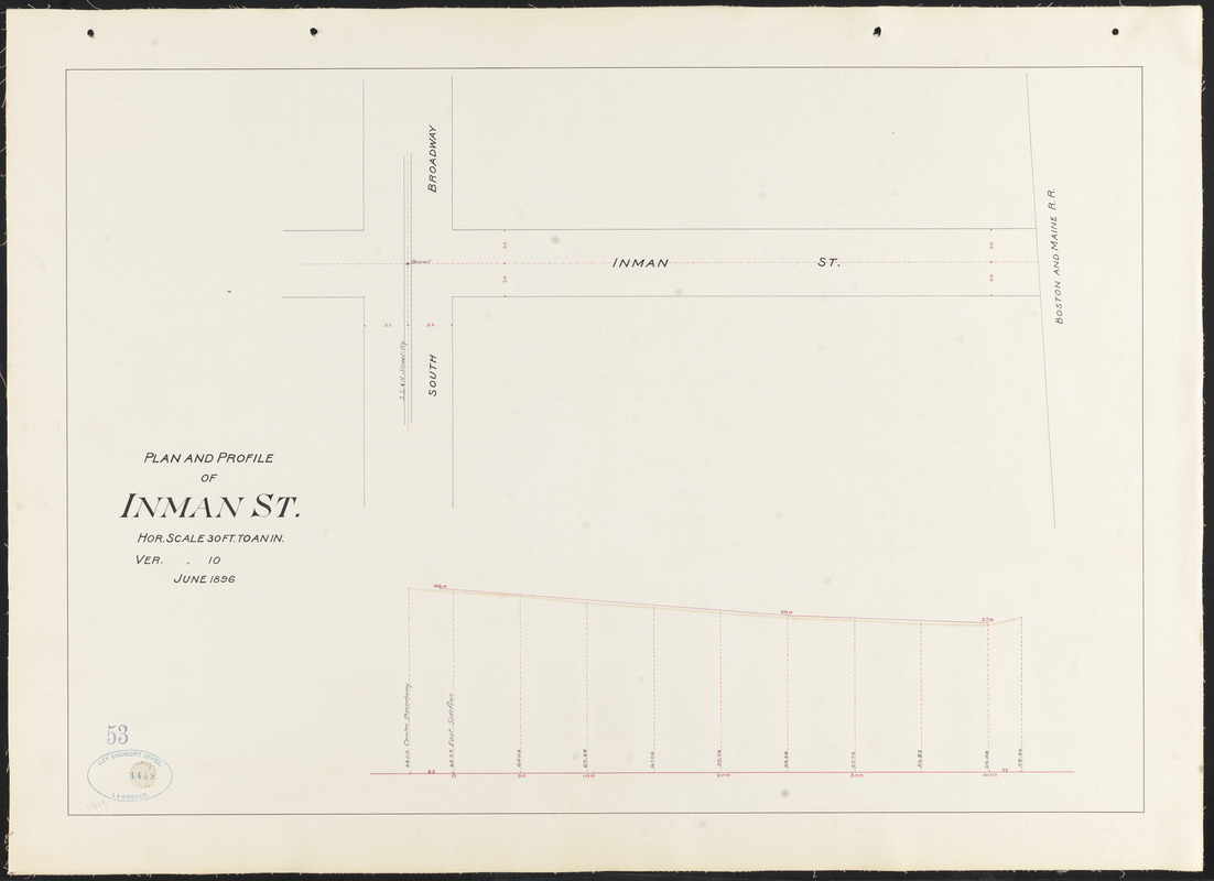 Plan and profile of Inman St. - Digital Commonwealth