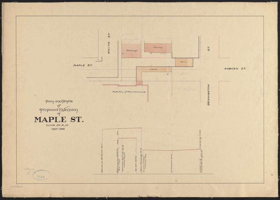 Plan and profile of proposed extension of Maple St. - Digital Commonwealth