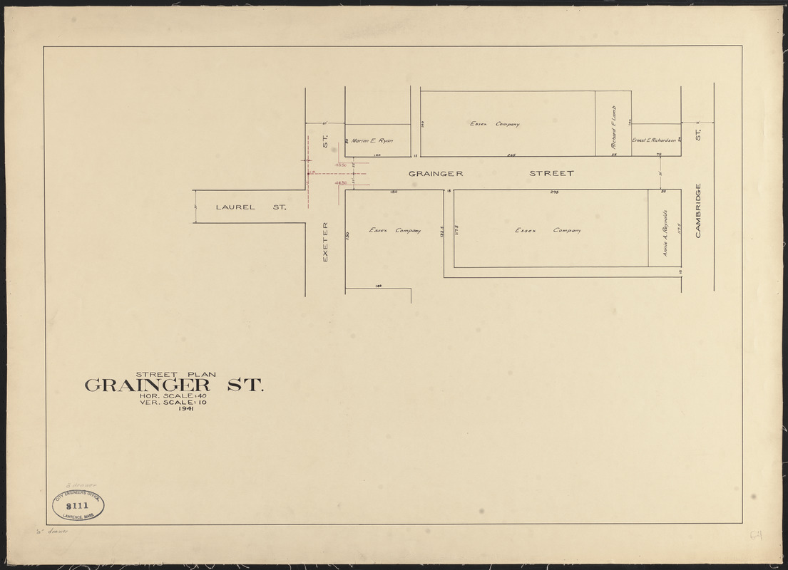 Street plan, Grainger St. - Digital Commonwealth