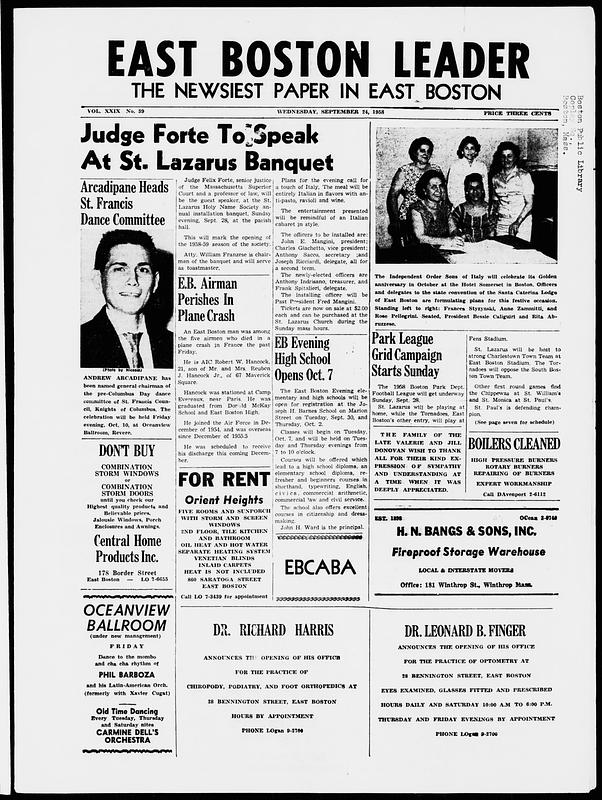 East Boston Leader, September 24, 1958 - Digital Commonwealth