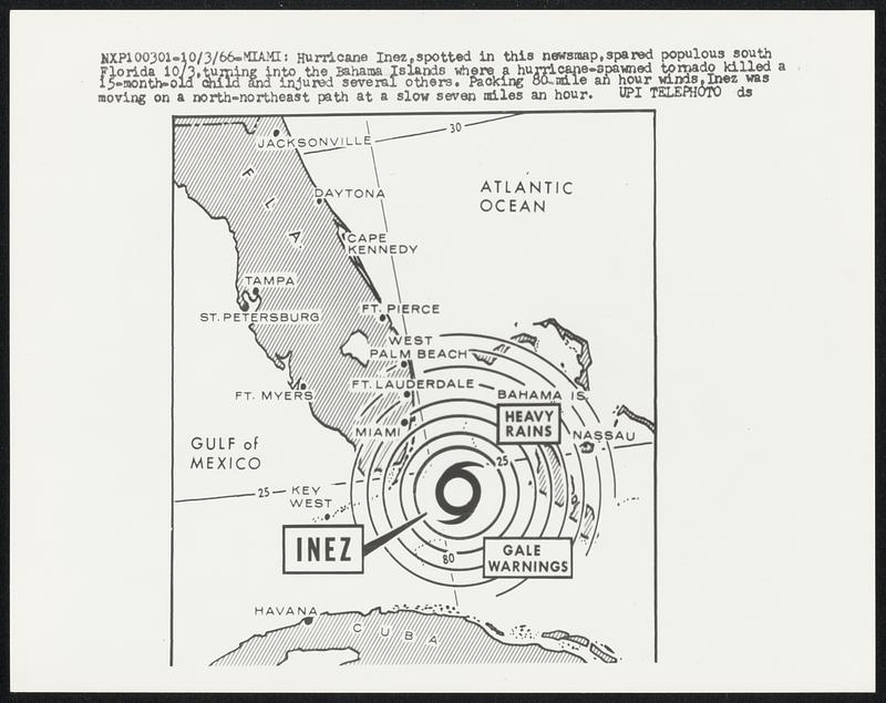Miami: Hurricane Inez, spotted in this newsmap, spared populous south ...