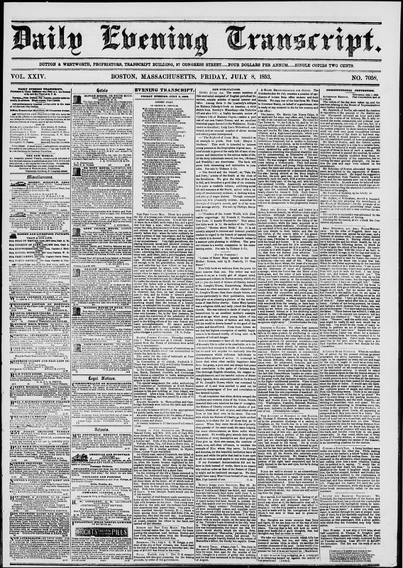Daily Evening Transcript. July 08, 1853 - Digital Commonwealth