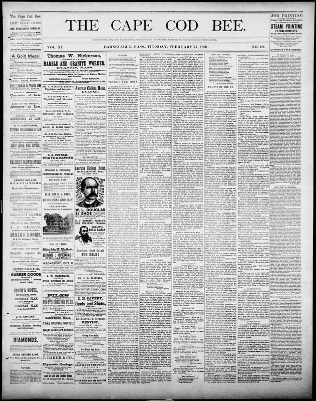 The Cape Cod Bee. February 17, 1891 - Digital Commonwealth