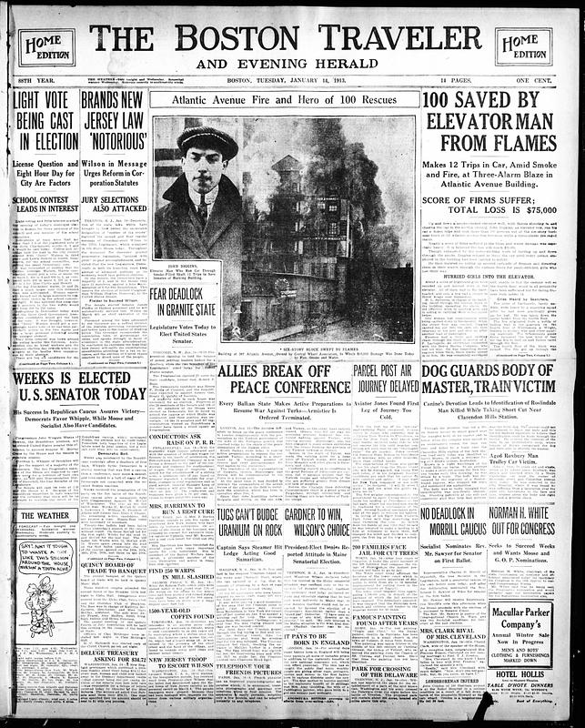Boston Traveler and Evening Herald. January 14, 1913 - Digital Commonwealth
