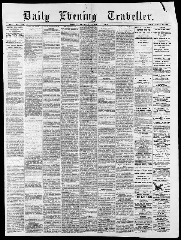 Daily Evening Traveller. April 27, 1875 - Digital Commonwealth