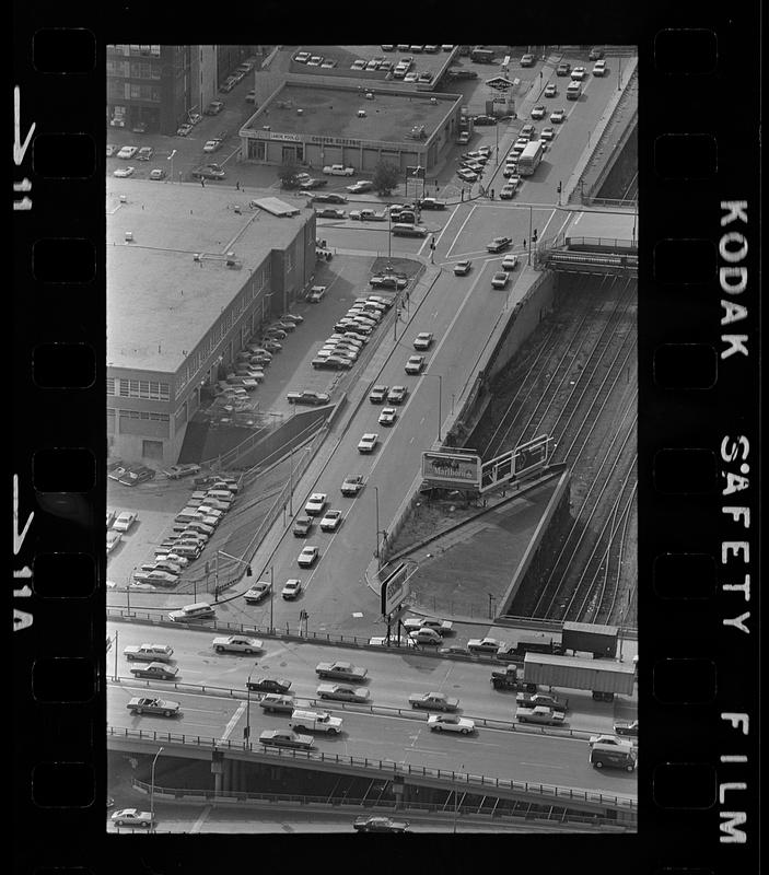 Harrison Avenue traffic & Southeast Expressway, downtown Boston ...
