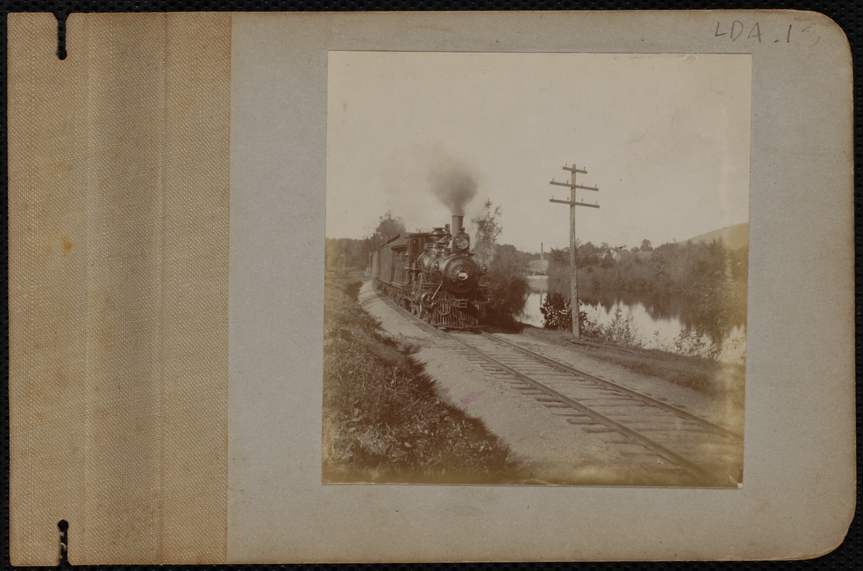 Train coming down the tracks by the Housatonic River - Digital Commonwealth