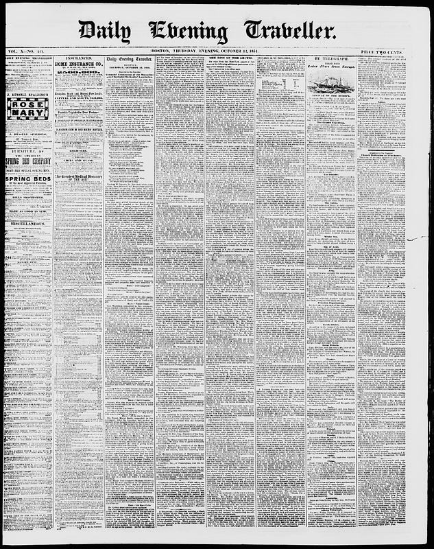 Daily Evening Traveller. October 12, 1854 - Digital Commonwealth