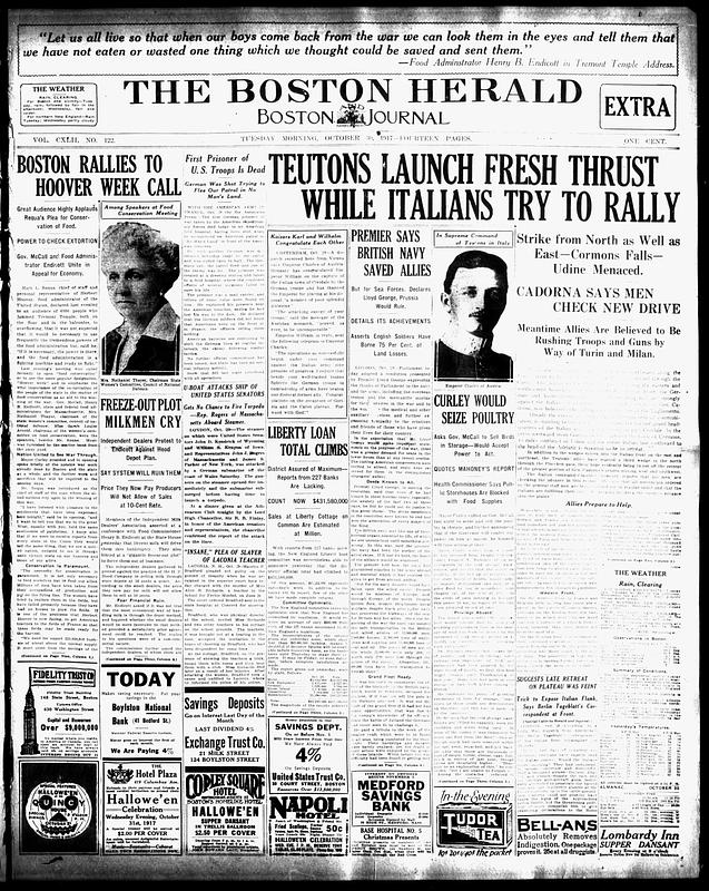 Boston Herald and Boston Journal. October 30, 1917 - Digital Commonwealth