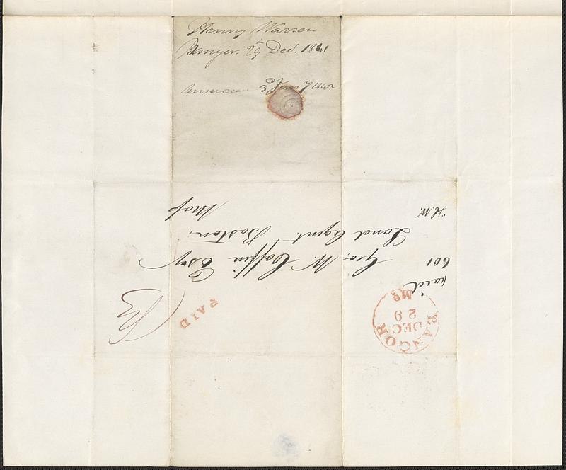 Henry Warren to George Coffin, 29 December 1841 - Digital Commonwealth