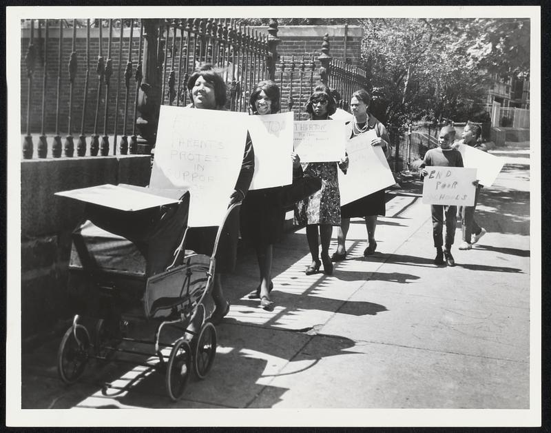 Mothers March outside Atherton School in Dorchester Pickets - Digital ...