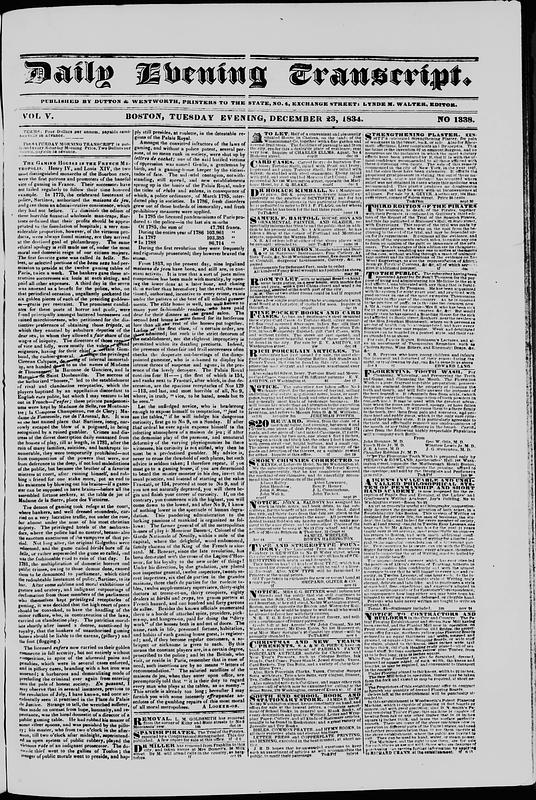 Daily Evening Transcript. December 23, 1834 - Digital Commonwealth