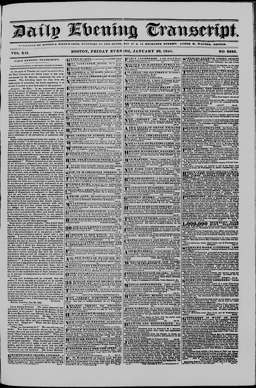 Daily Evening Transcript. January 29, 1841 - Digital Commonwealth