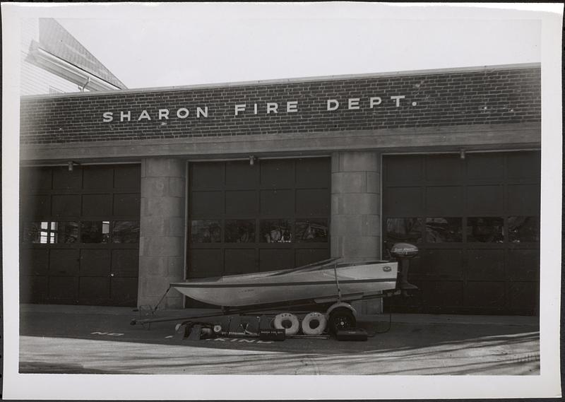 Sharon Fire Department building with the fire department boat in the ...