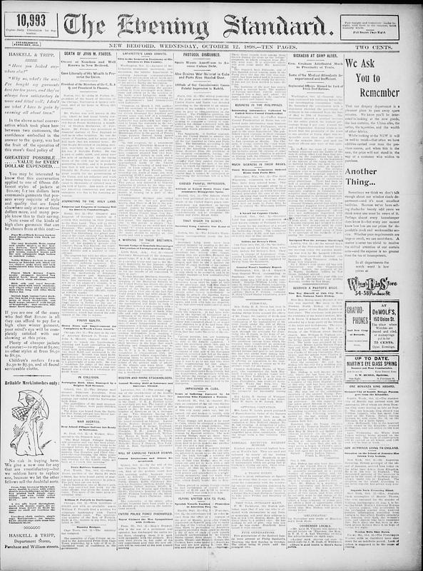 Evening Standard. October 12, 1898 - Digital Commonwealth
