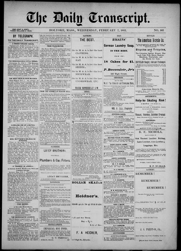 The Daily Transcript. February 07, 1883 - Digital Commonwealth