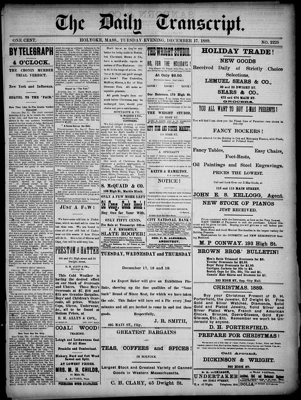 The Daily Transcript. December 17, 1889 - Digital Commonwealth