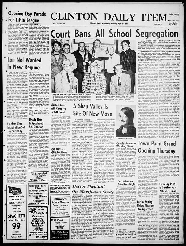 Clinton Daily Item. April 21, 1971 - Digital Commonwealth