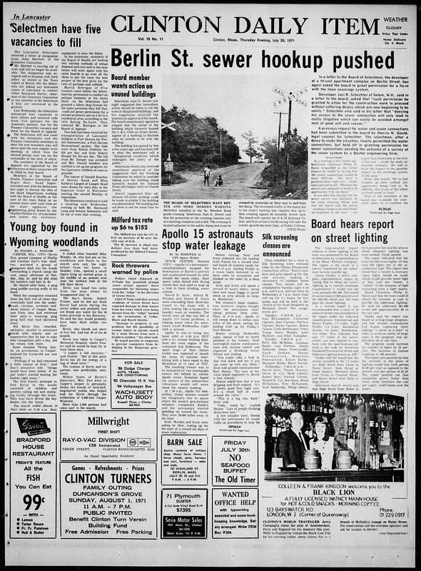 Clinton Daily Item. July 29, 1971 - Digital Commonwealth