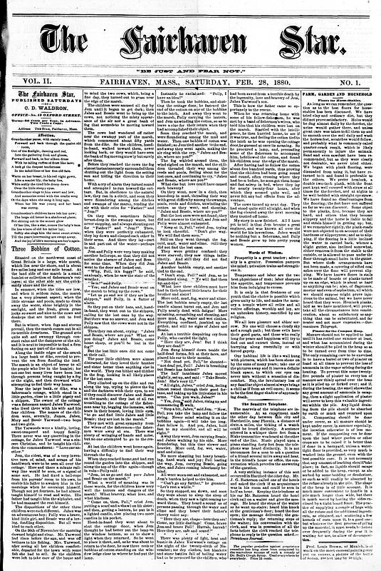 The Fairhaven Star. February 28, 1880 - Digital Commonwealth
