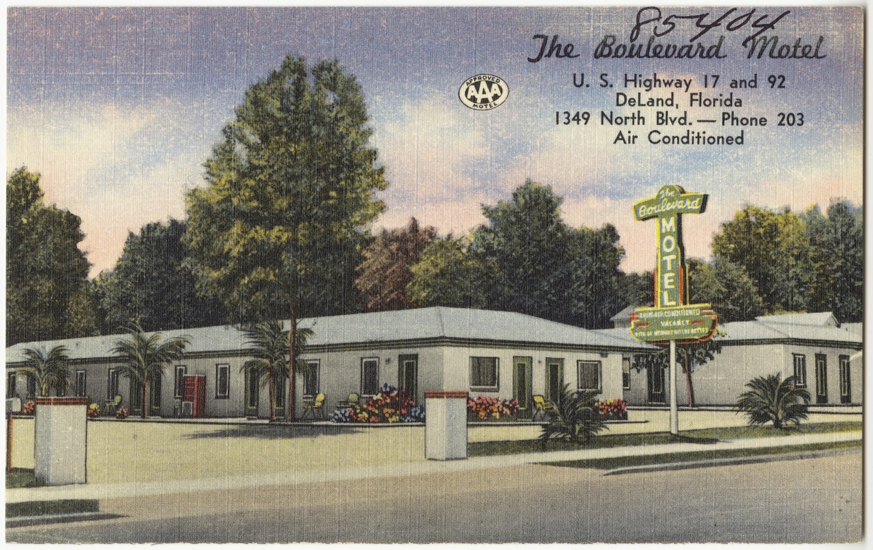 The Boulevard Motel, U.S. Highway 17 and 92, Deland, Florida - Digital ...