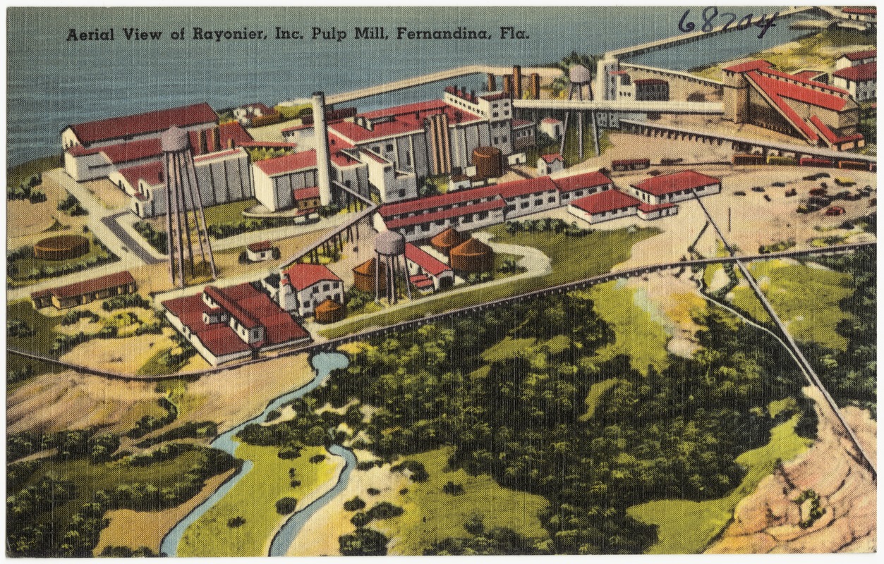 Aerial view of Rayonier, Inc. Pulp Mill, Fernandina - Digital Commonwealth