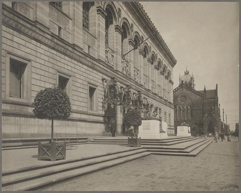 Boston Public Library, front, looking north - Digital Commonwealth
