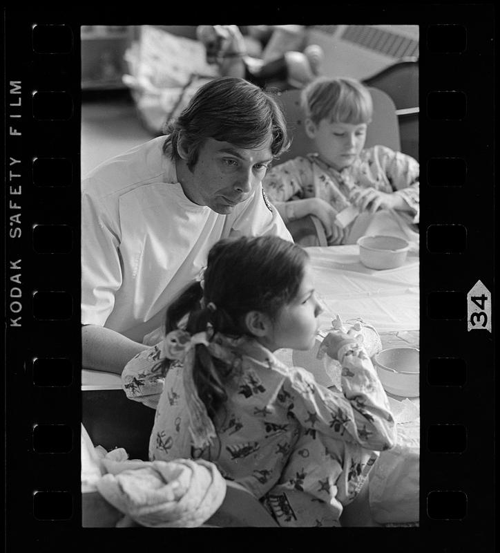 Man speaks with children - Digital Commonwealth