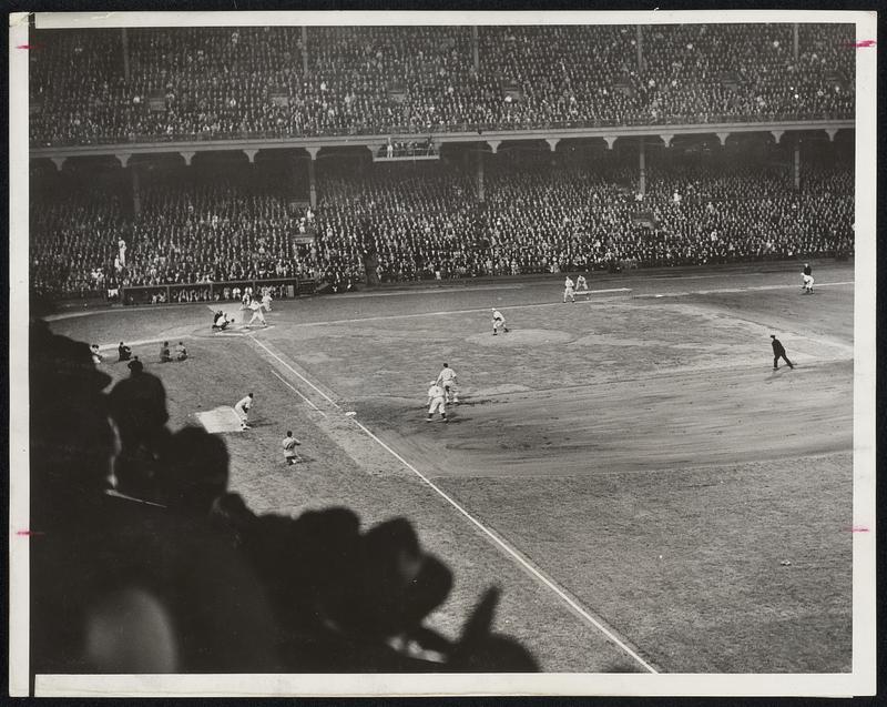 A crowd of 40,000 jammed Brooklyn's Ebbets Field for that city's debut ...